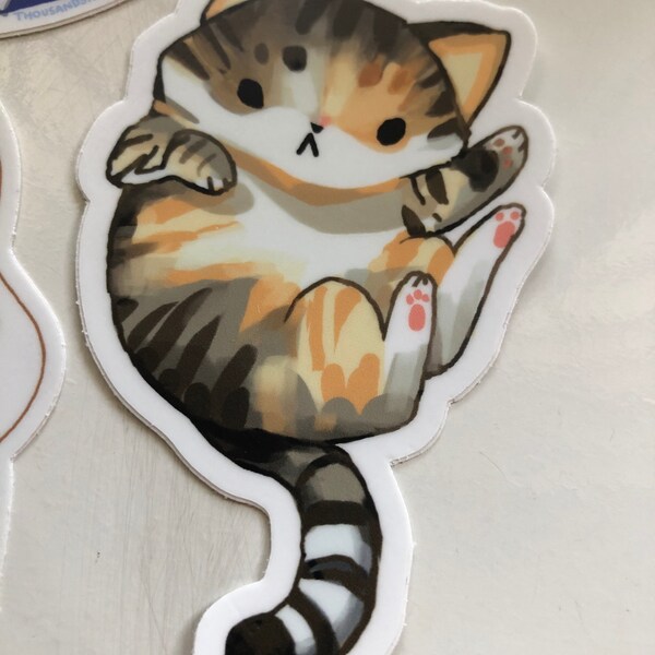 Vinyl Sticker Tricolor Tabby Cat Sparkles - Etsy
