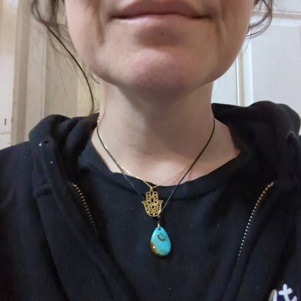 18K Gold Hand of God Necklace, Custom Hamsa Necklace, Protection ...