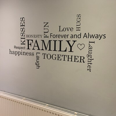 Family Word Art Sticker, Family Wall Decal, Family Wall Art, Family ...