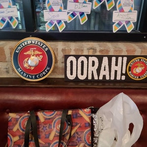 OORAH Marine Corps Wood Sign. USMC Gifts for Men or Women. Semper Fi ...