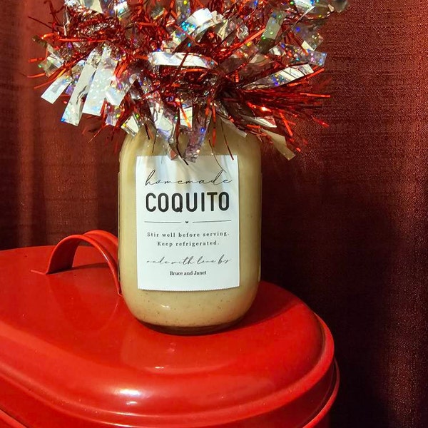 Homemade Coquito Label Template, Printable Puerto Rican Eggnog Gift ...