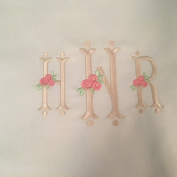 Machine Embroidery Design Fishtail Rose Monogram Alphabet Font INSTANT ...