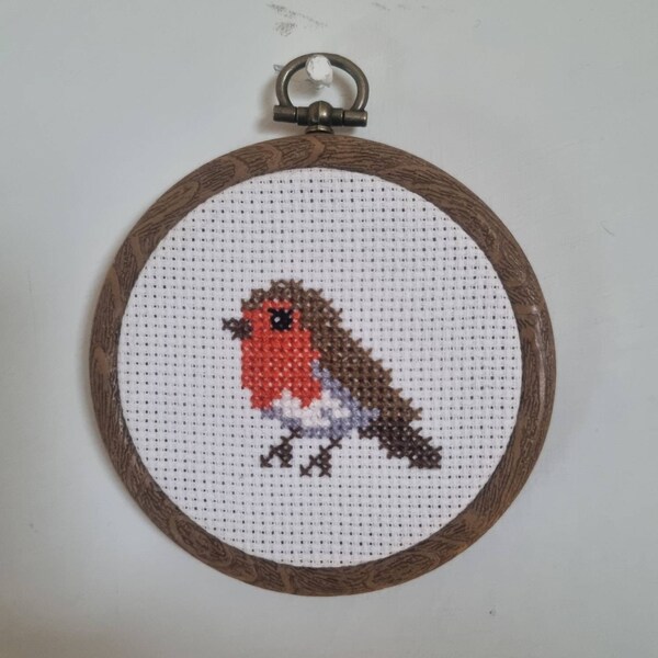 Robin Cross Stitch Kit - Beginners Counted Cross Stitch Mini Kit - DIY ...