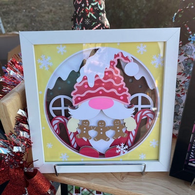 Gingerbread Gnome 3D Shadow Box/ Gingerbread House Christmas Layer SVG ...
