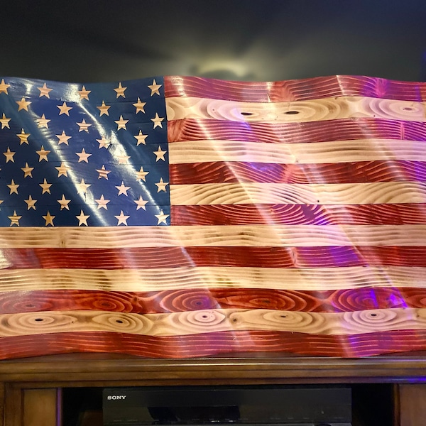 DIY Waving Wood American Flag - Digital Build Plans / Woodworking / How ...