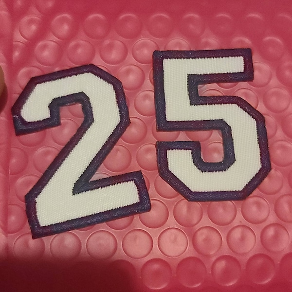 High School Varsity Numbers Patch College Letterman Jacket Embroidered ...