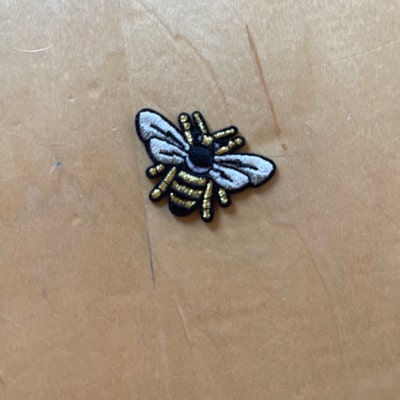 Tiny Bee Patch Iron on Embroidered Patches Metallic Gold - Etsy