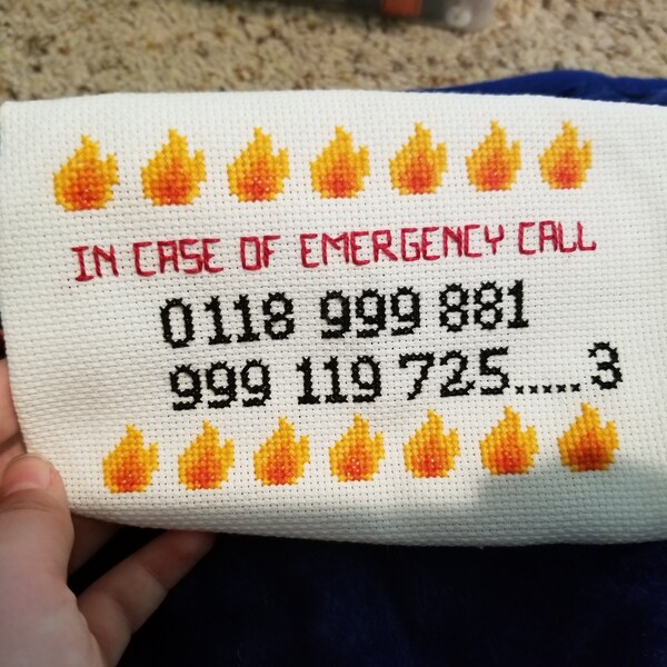 Emergency Number Cross Stitch PDF Pattern | Geek Cross Stitch | in Case ...