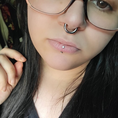 Vertical Labret Bridge Piercing Eyebrow Rings Belly Button Bars Rook ...