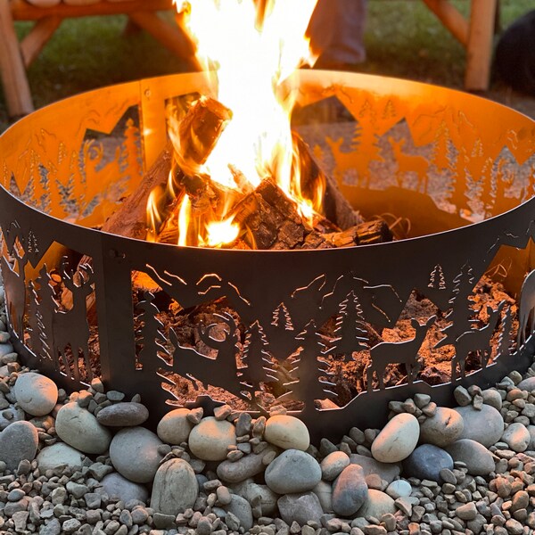 Whitetail Fire Ring Extra Tall, 16" Tall, Heavy Duty, Gift for Nature ...