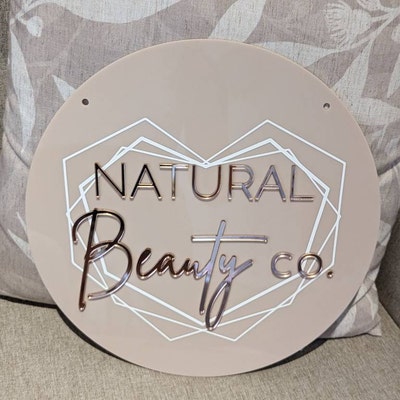 Round Business Logo Sign, 3D Door Wall Signage, Custom Logo Acrylic ...