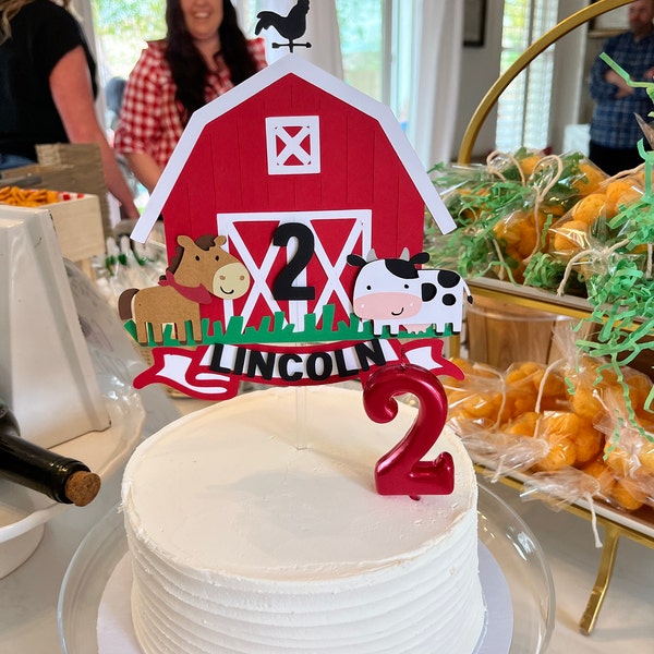 Farm Cake Topper, Farm One Cake Topper, Farm One Cake Topper, Farm ...