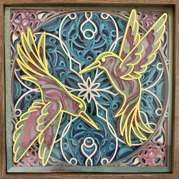 Two Hummingbirds Svg, Multilayer Papercraft Files for Cricut, Layered ...