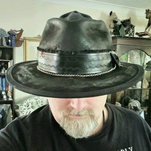 Vintage Rare Hat, High Bowler Western Cowboy Distressed.1 Stock 55cm - Etsy