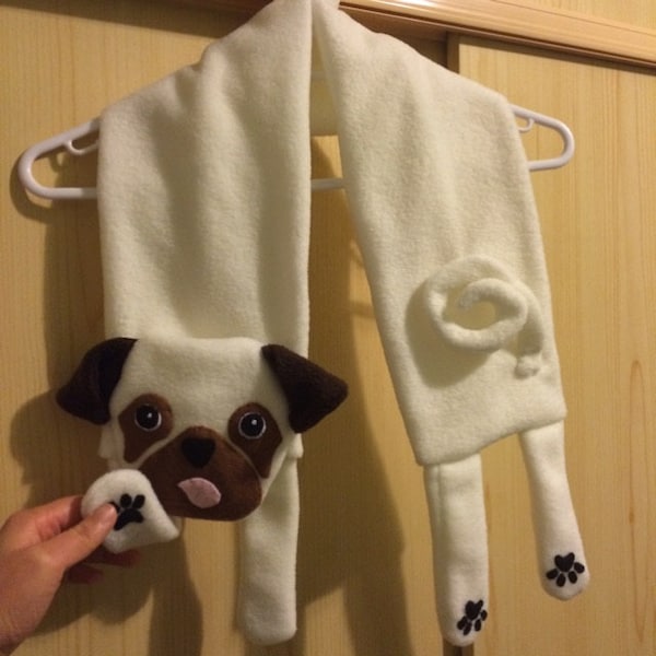 Pug Scarf Sewing Pattern, Dog Fleece Scarf (PDF Download) - Etsy