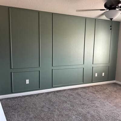 Wall Molding Kit DIY Accent Wall Kit Office Wainscoting Panels 3 Upper ...