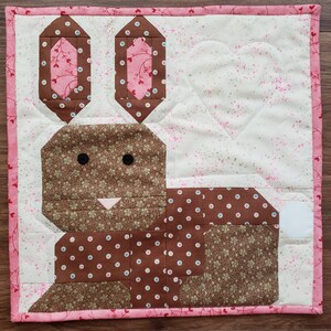 Bunny Bun Quilt Block PDF Instant Download Rabbit Quilt Block Pattern 6 ...