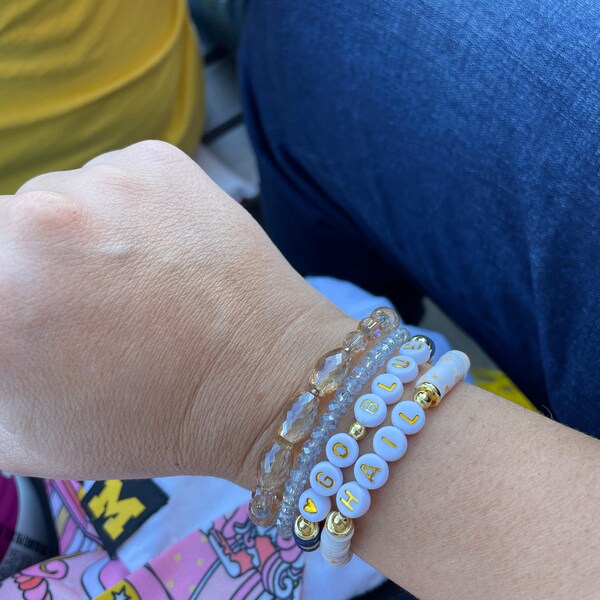 MSU Spartan STACK - Beaded Bracelets | Michigan State Bracelets ...