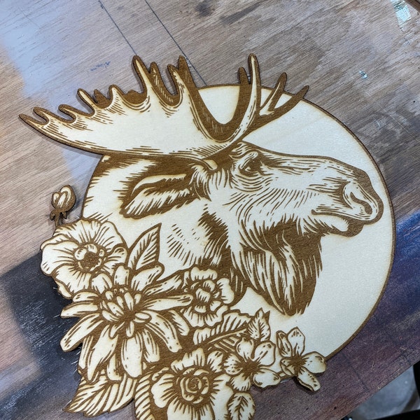 Moose Engraving Laser Cut Dxf Glowforge Svg File CNC Cutting Router ...