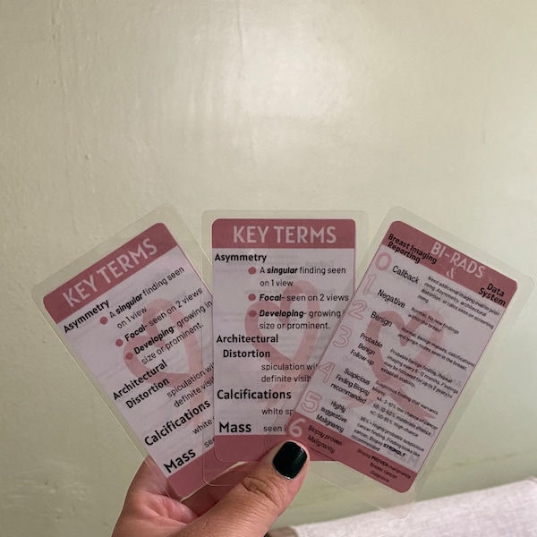 Diagnostic Mammo Reference Card | Gift for MAMMO X-RAY Students ...