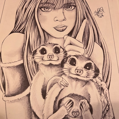 Camille / Kevin Teoart / Coloring Page / Grayscale Illustration - Etsy