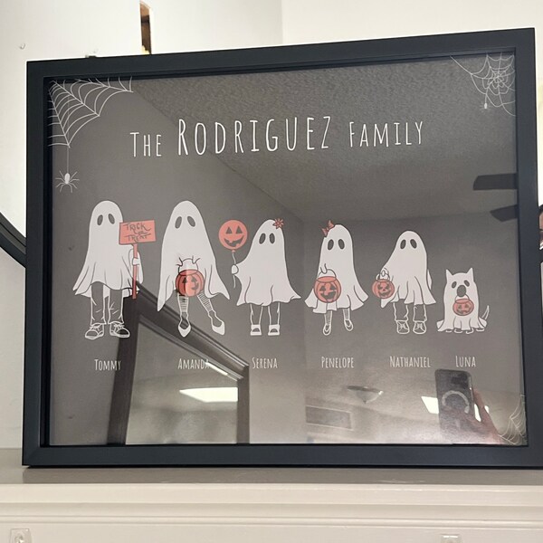Halloween Family Sign, Personalized Halloween Sign, Ghost Family ...