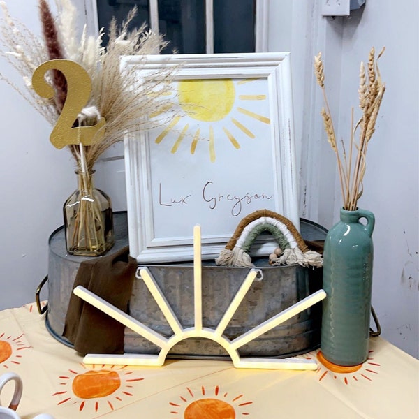 Editable Sun Custom Sign Template, Boho Sun First Birthday Party Poster ...