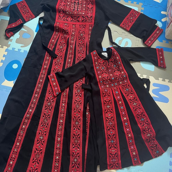 Palestinian Thobe Thob Embroidery Tatreez Red Sanabel - Etsy