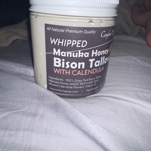 Manuka Honey & Bison With CALENDULA Whipped Tallow Cream With 850+MGO ...