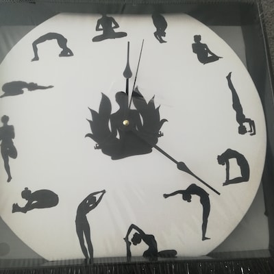 Day&night Yoga Clock Vinyl Yoga Wall Clock Yoga Gift Gift - Etsy