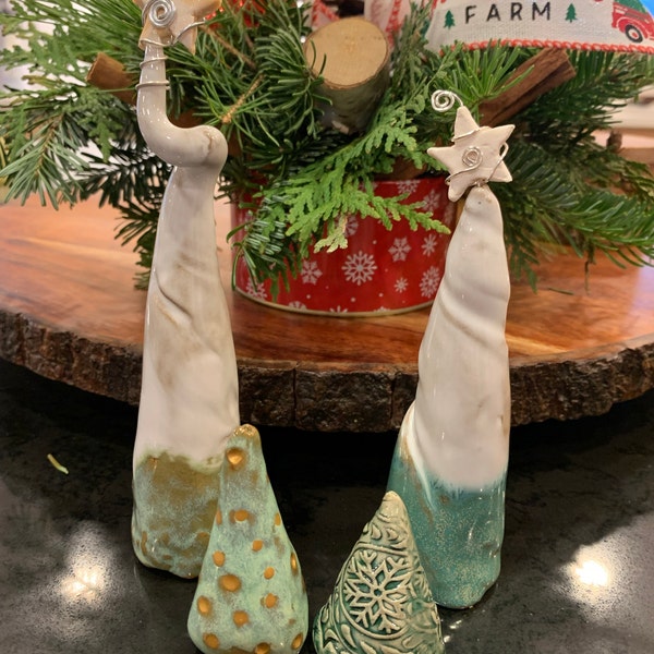 Pottery Christmas Trees // Handmade Rustic Ceramic Trees - Etsy