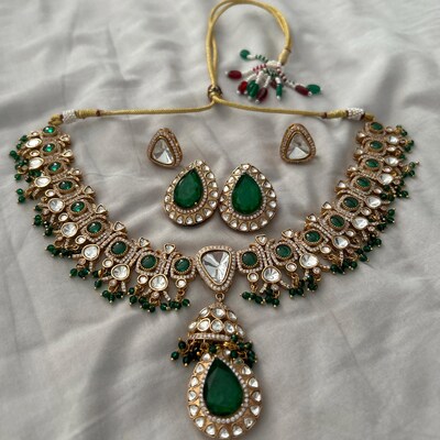 Most Premium Quality Sabyasachi Inspired Heavy Uncut Polki Kundan Ruby ...