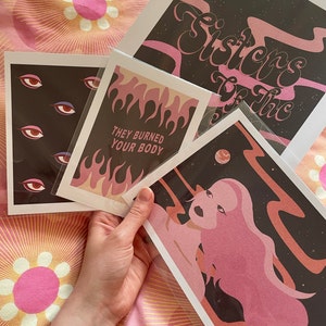 Creep Spray Feminist Sassy Pink Wall Art Print Pink Orange - Etsy