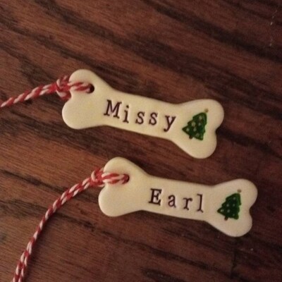 Dog Bone Personalised Clay Decorations Pets Personalised - Etsy