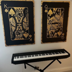 Silver AKQJ Playing Cards Canvas Wall Art Set of Four, Playing Card ...