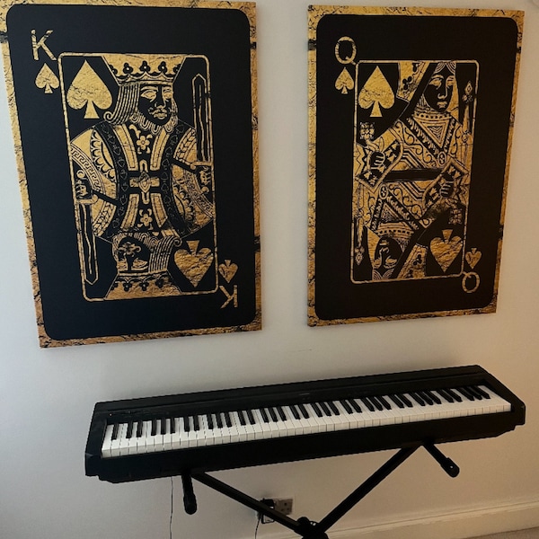 AKQJ of Clubs - Playing Cards Wall Art Set of Four, Playing Card Print ...