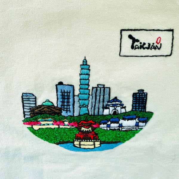 Taipei, Taiwan. Hand Embroidery Pattern PDF. DIY. Free Embroidery Guide ...