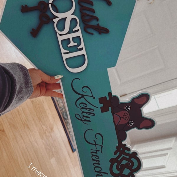 Just Closed, 3D Key Just Closed Sign, Closing Photo Prop, Modern Key ...