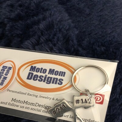 Checkered Flag Keychain Custom Keychain Motocross Gift Dirt Track ...