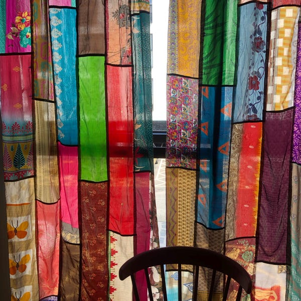 Handmade Curtains, Recycled Vintage Curtains, Boho Style, Ethical ...