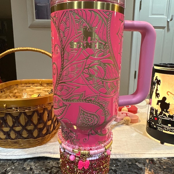 Almond Rose Bracelet Stack for Stanley Tumbler Neutral Colors - Etsy