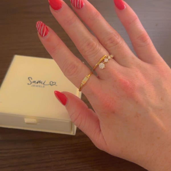 Dainty Ring, Spiral Ring, Wrap Ring, Stackable Ring, CZ Ring ...