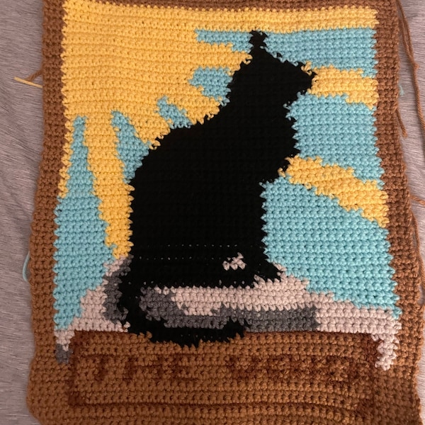 THE VOID Crochet Tapestry Pattern, Wall Hanging, Tarot, Cat, Wall Art ...