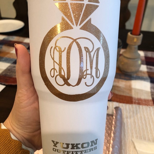 Wedding Monogram | Diamond Ring Monogram - Etsy