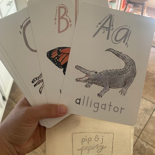 Animal ABC + 123 Flash Cards - Animal ABC Cards - Animal Alphabet Cards ...