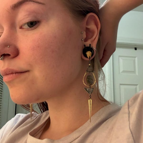 Inverted Crescent Moon With Hummingbird Skull Earrings Sterling Silver ...