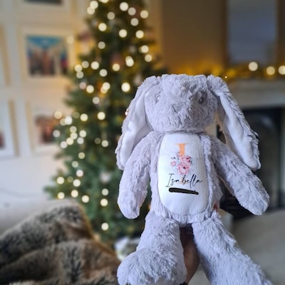 Personalised Bunny Rabbit, New Baby Gift, Personalised Plush Soft Toy ...