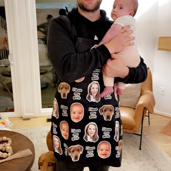 Personalized Faces Apron, Custom Photo Apron for Women and Men, Funny ...