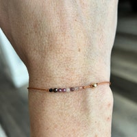 Friendship Bracelet Multi Bead and Stone Reminder Bracelet on Light Pink Silk - Etsy Canada