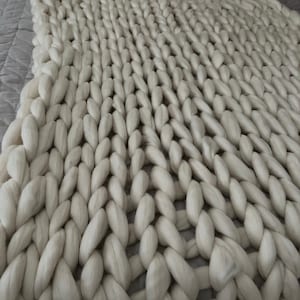 SALE TODAY ONLY Throw 50 X 40 Chunky Knit Blanket, Chunky Knit Merino ...